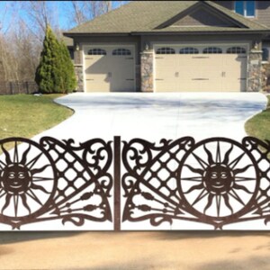 Gorgeous Laser Cut Artistic Sun Design Metal Garden Gate | Modern ...