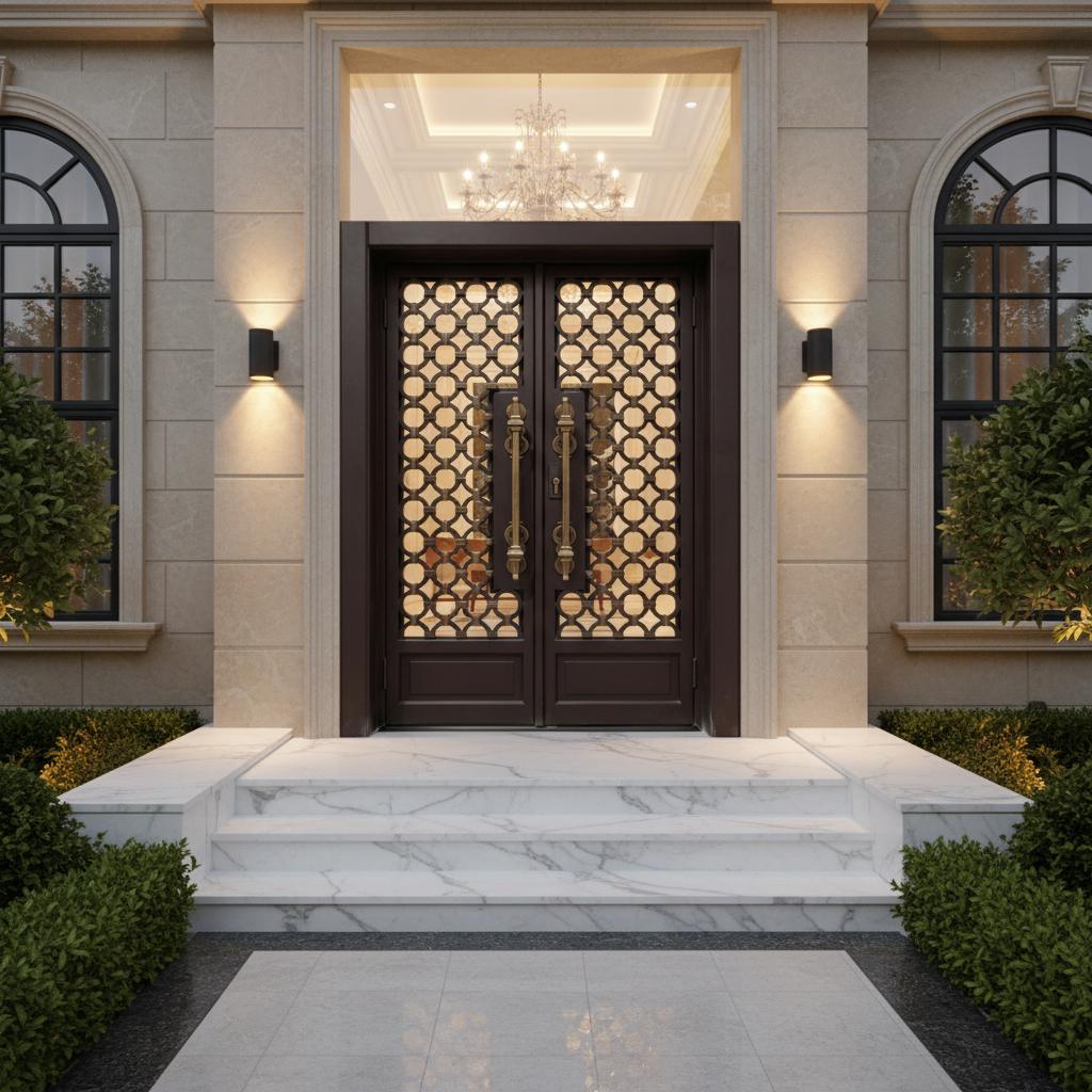 Iron Double Swing Front Door | Traditional Design | Clear Glass ...