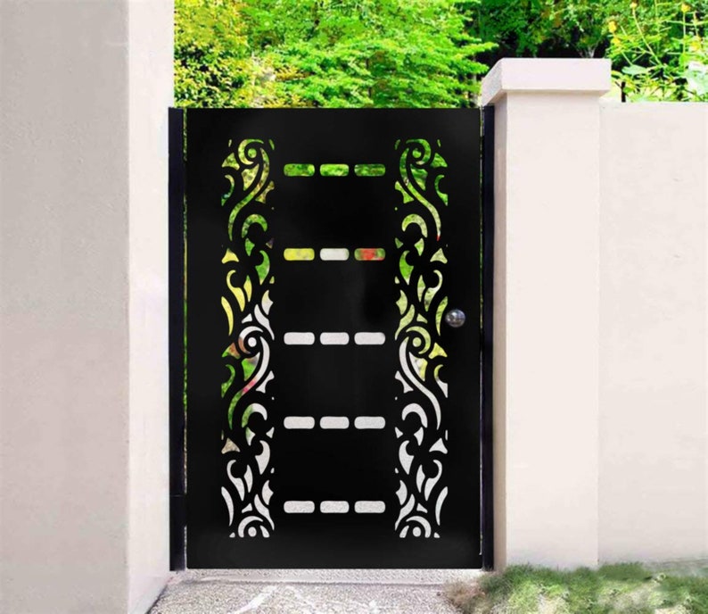 Gorgeous Custom Fabrication Leaf Pattern Metal Gate Modern - Etsy