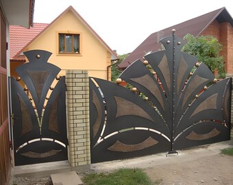 Laser Cut Artistic Square Pattern Design Metal Garden Gate Modern ...