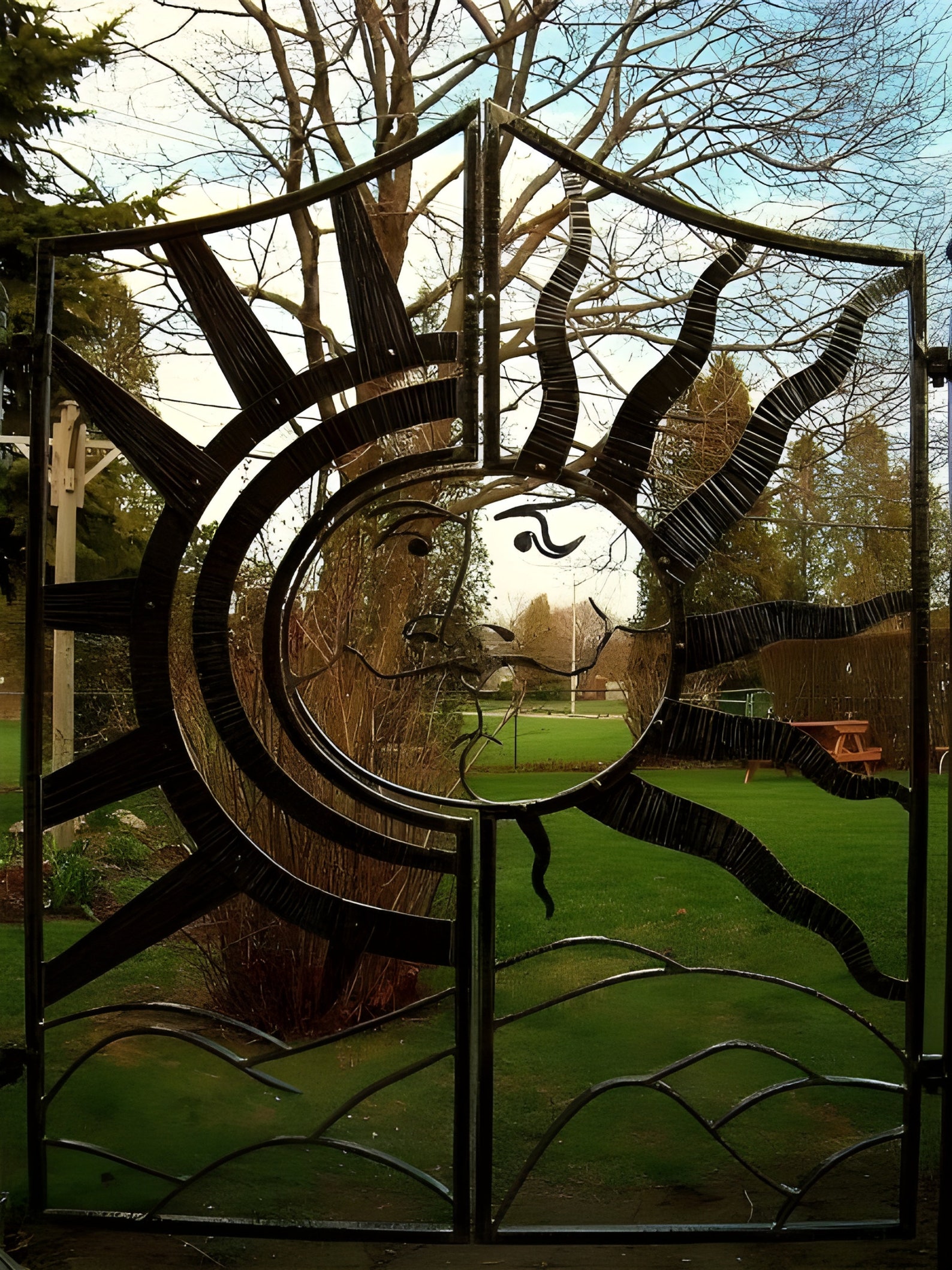 Beautiful Artistic Sun Design Metal Garden Gate Custom - Etsy