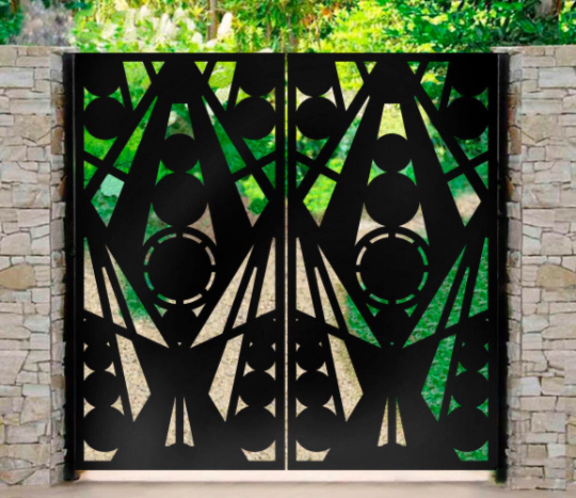 Modern Laser Cut Diamond Design Metal Side Walk Gate Custom Fabrication