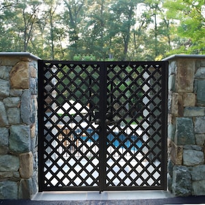 Beautiful Square Pattern Wrought Iron Garden Gate | Custom Fabrication ...