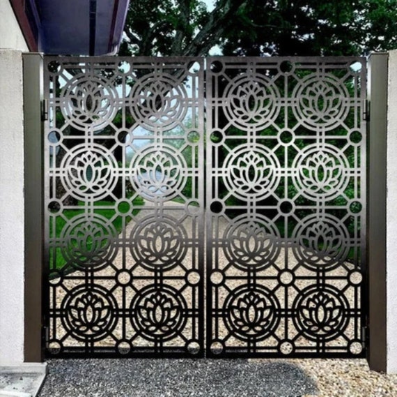 Laser Cut Artistic Doodle Design Iron Yard Gate Modern 42 Off