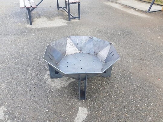 Octagonal Design Wood Burning Fire Pit Heavy Duty High-heat Black Steel ...