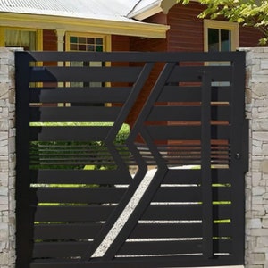 Stunning Inverted Z-shape Design Metal Side Walk Gate | Modern ...