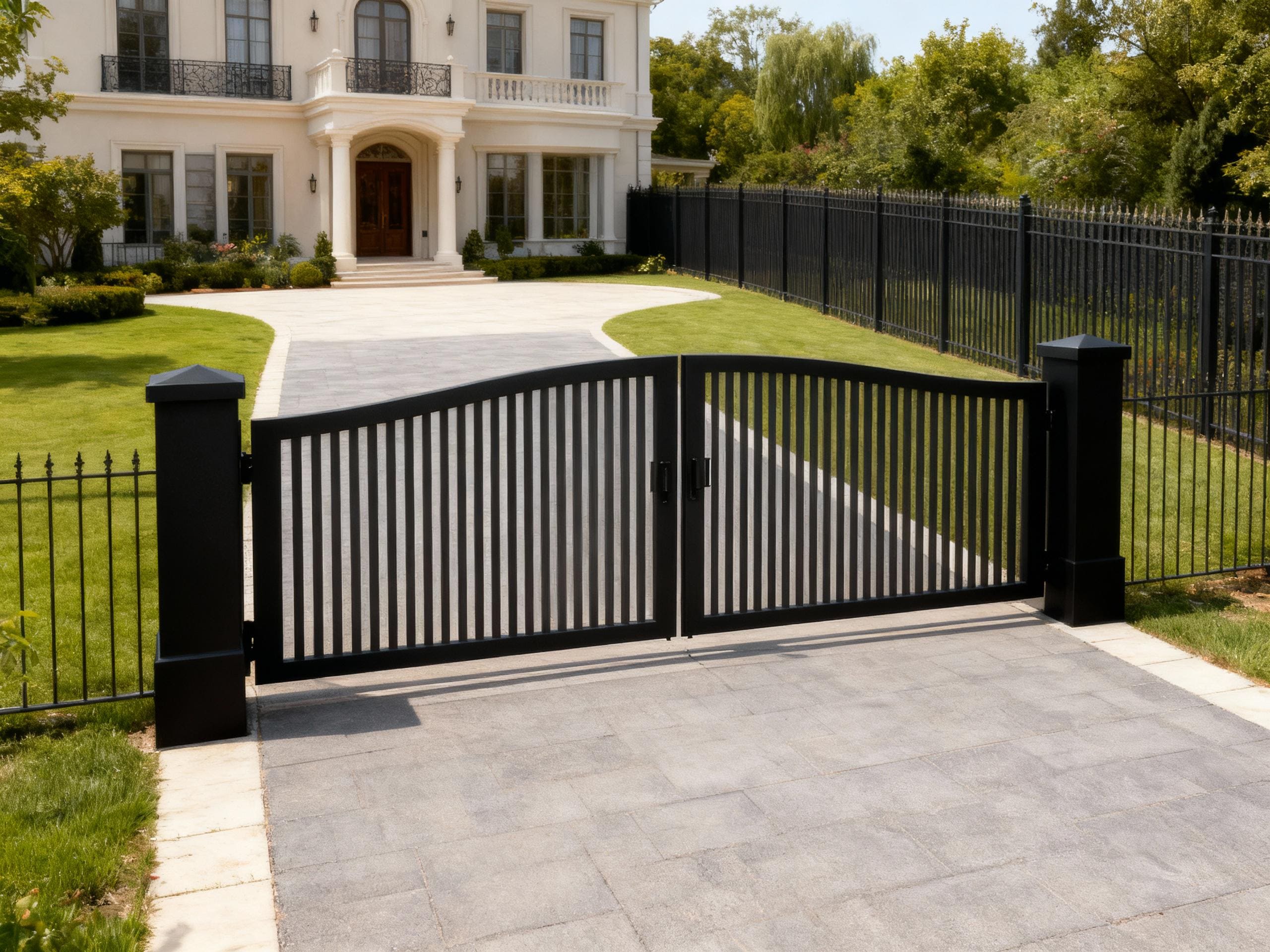 Modern Laser Cut Tree Branch Design Entry Gate | Custom Fabrication ...
