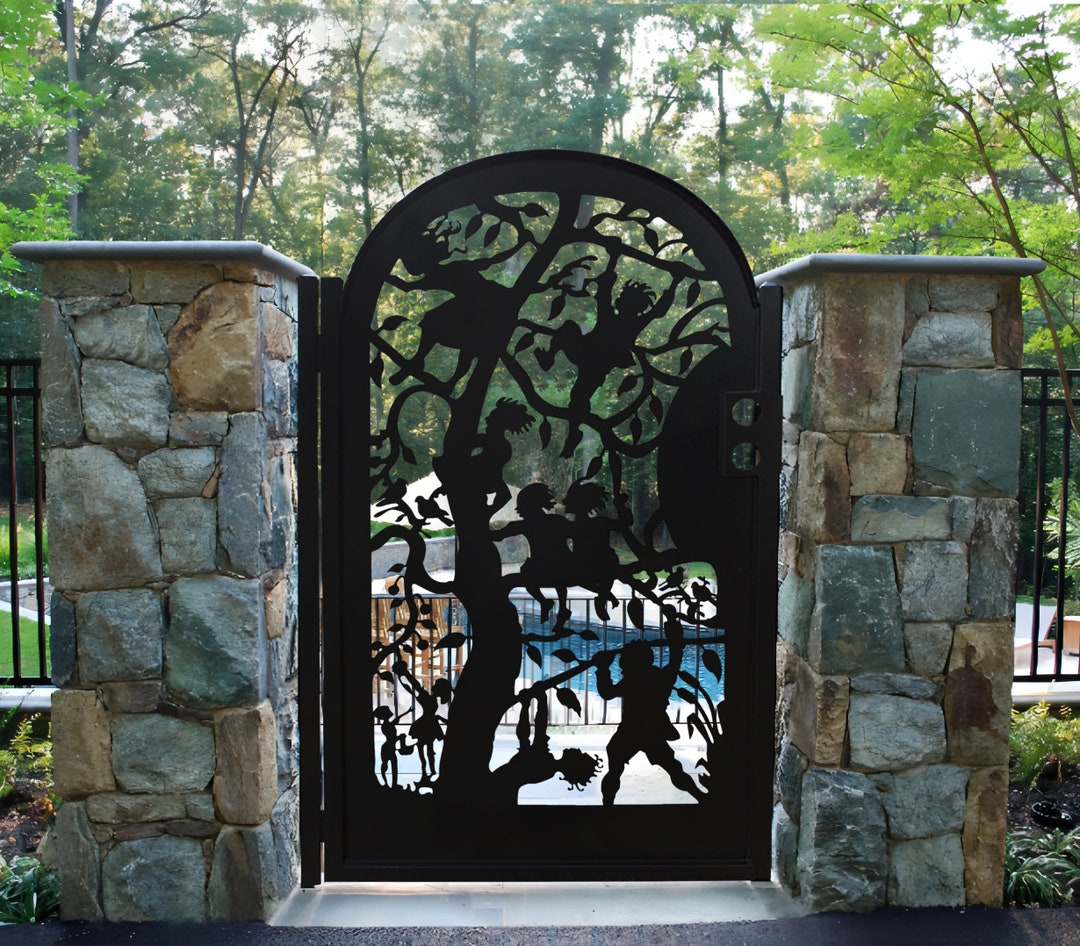 3D Laser Cut Playful Art Metal Garden Gate | Beautiful Custom ...
