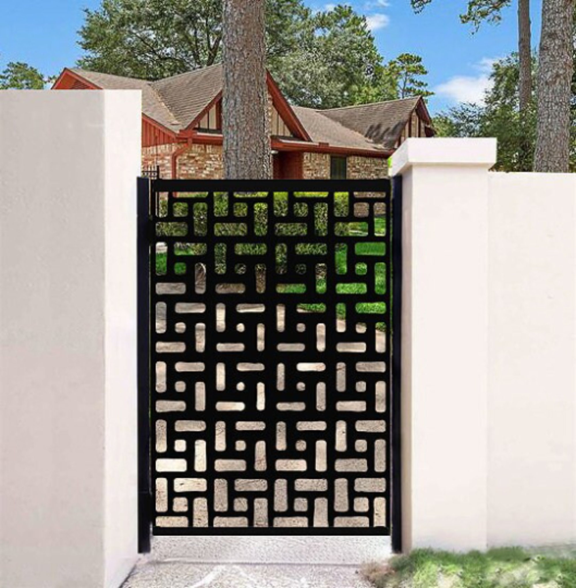 Stunning Geometric Design Laser Cut Metal Gate Beautiful - Etsy