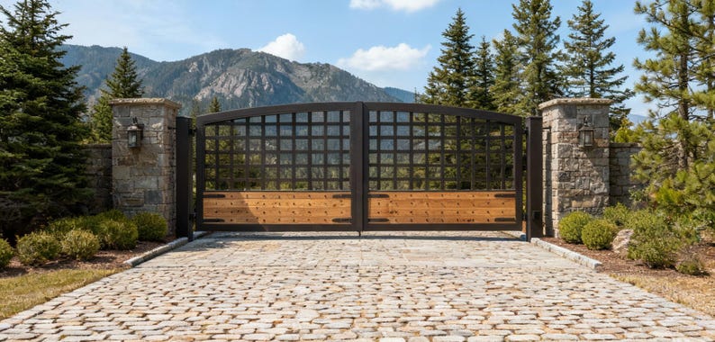 Gridline Elite Modern Unique Square Box Design Driveway Gate Made in ...