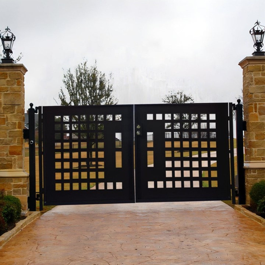 Custom Modern Square Design Laser Cut Entry Gate as per Model 096E - Etsy