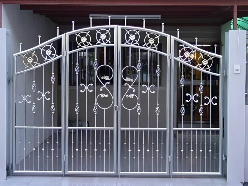 Royal Spiral Design Metal Garden Gate Unique Wrought Iron Entrance Gate ...