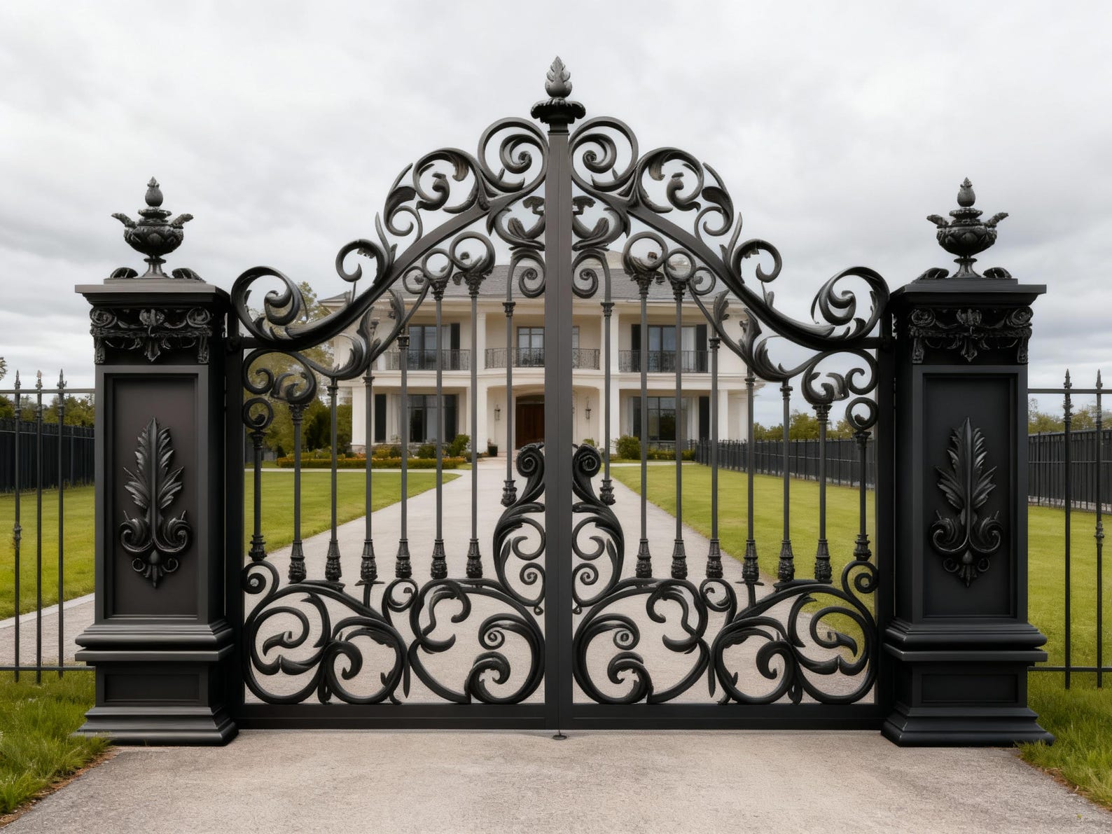 Majestic Arborcrest – Ornate Wrought Iron Estate Gate Model # 124E - Etsy