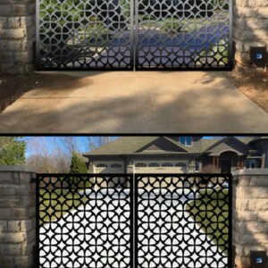 Laser Cut Artistic Square Cut Design Iron Yard Side Gate| Modern ...