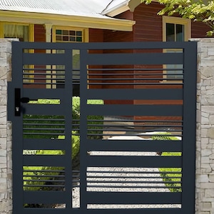 Beautiful Minimal Stripe Design Metal Yard Side Gate | Custom ...