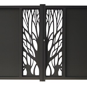 Modern Laser Cut Tree Branch Design Entry Gate | Custom Fabrication ...