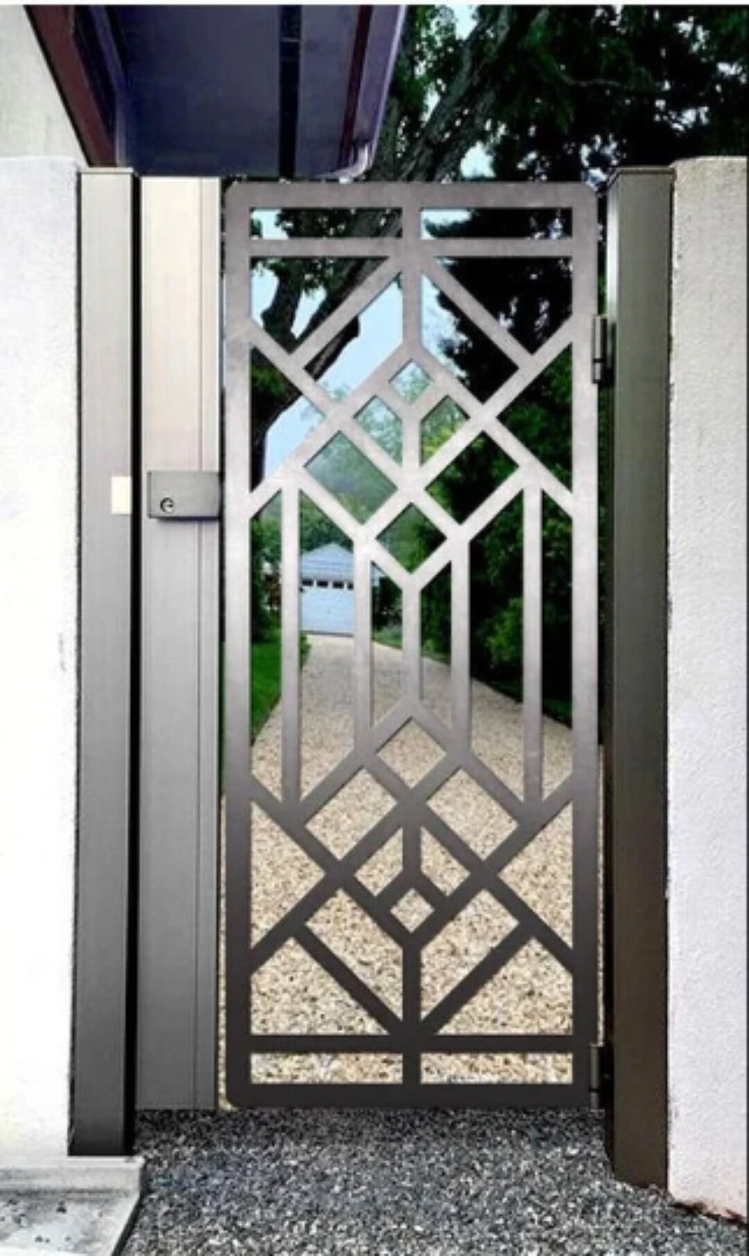 Simplistic Laser Cut Artistic Hexagonal Design Metal Garden Etsy