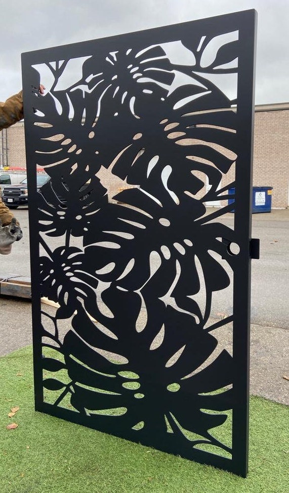 Modern Laser Cut Artistic Leaf Design Iron Garden Gate Custom ...