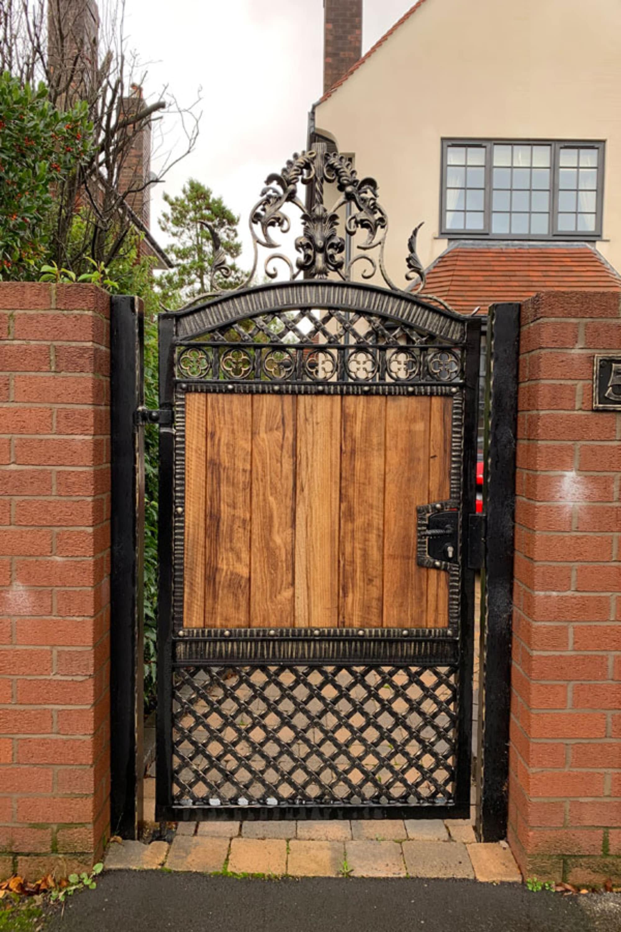 Sturdy Wrought Iron Metal With Wood Yard Gate Custom - Etsy Canada