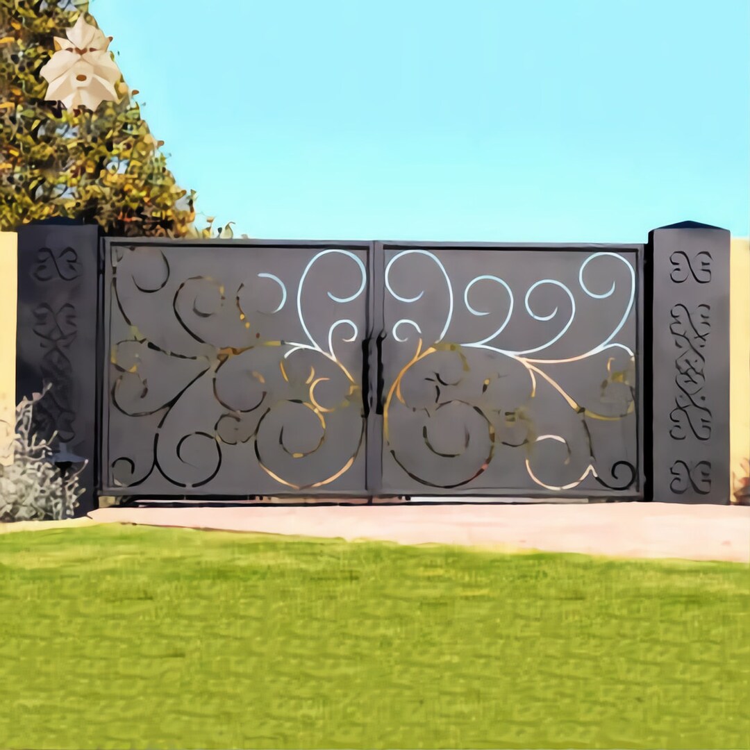 Laser Cut Modern Fabrication Driveway Gate | Beautiful Estate Heavy ...