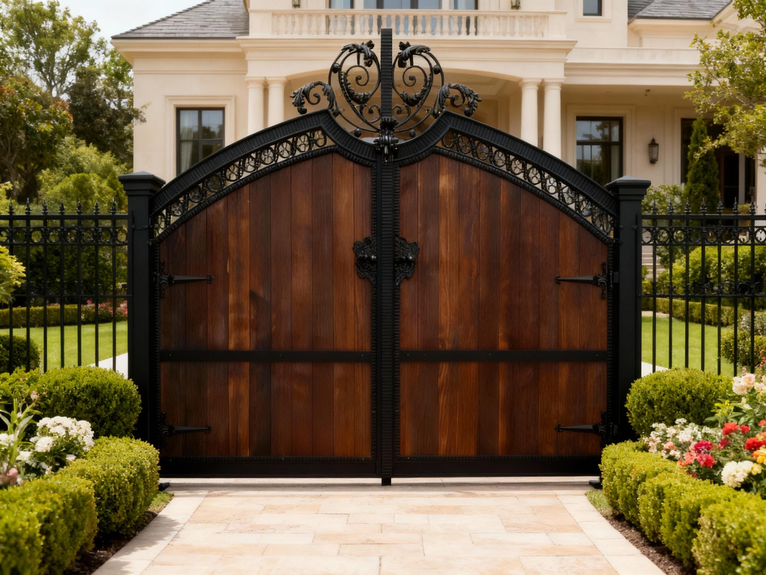 Regal Timbercrest – Wood & Wrought Iron Estate Driveway Gate Model ...