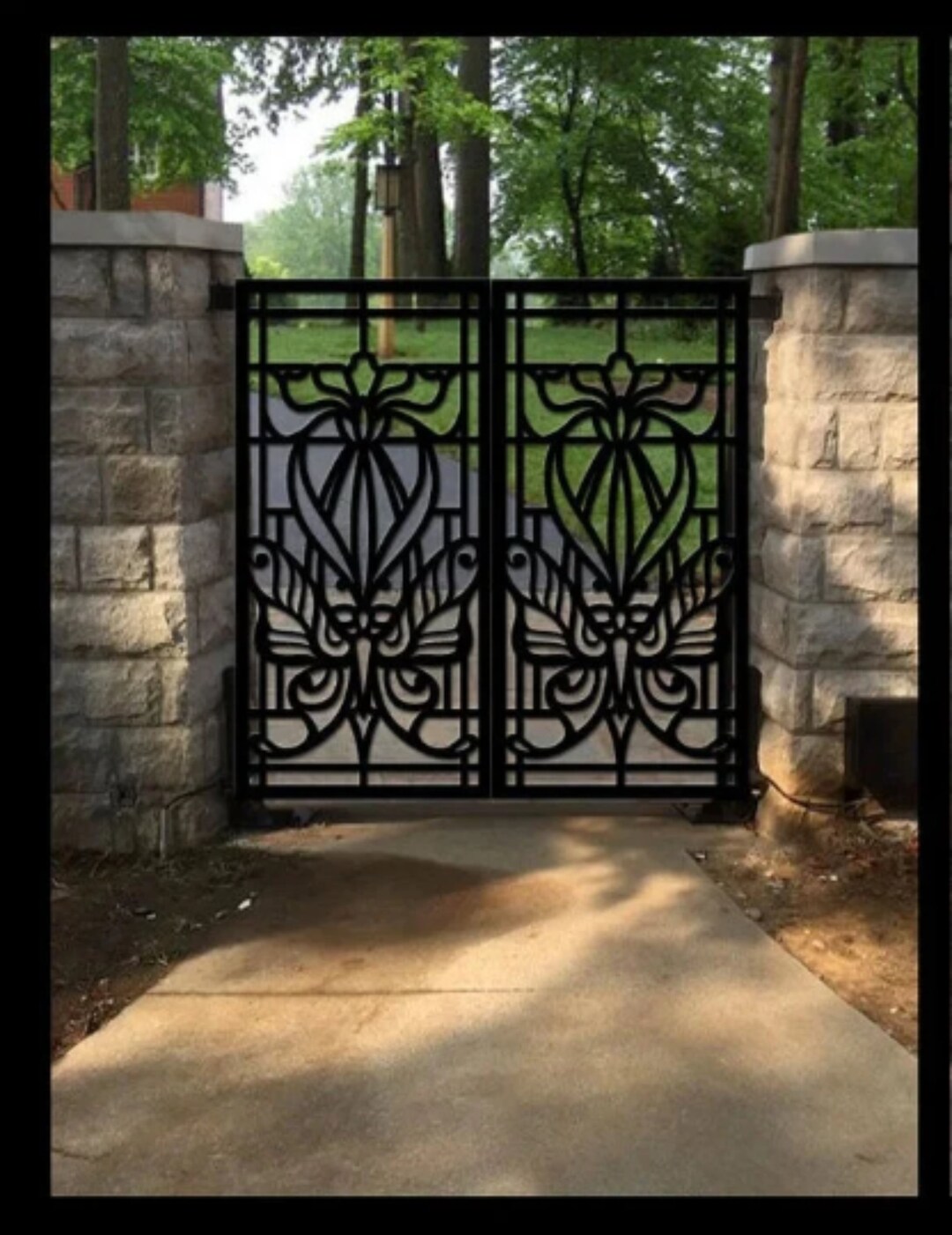 Stunning Laser Cut Artistic Butterfly Design Metal Garden Gate Modern