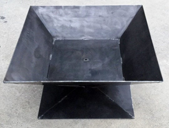 Square Design Outdoor Fire Pit | Custom Fabricated Solid Steel Outdoor ...