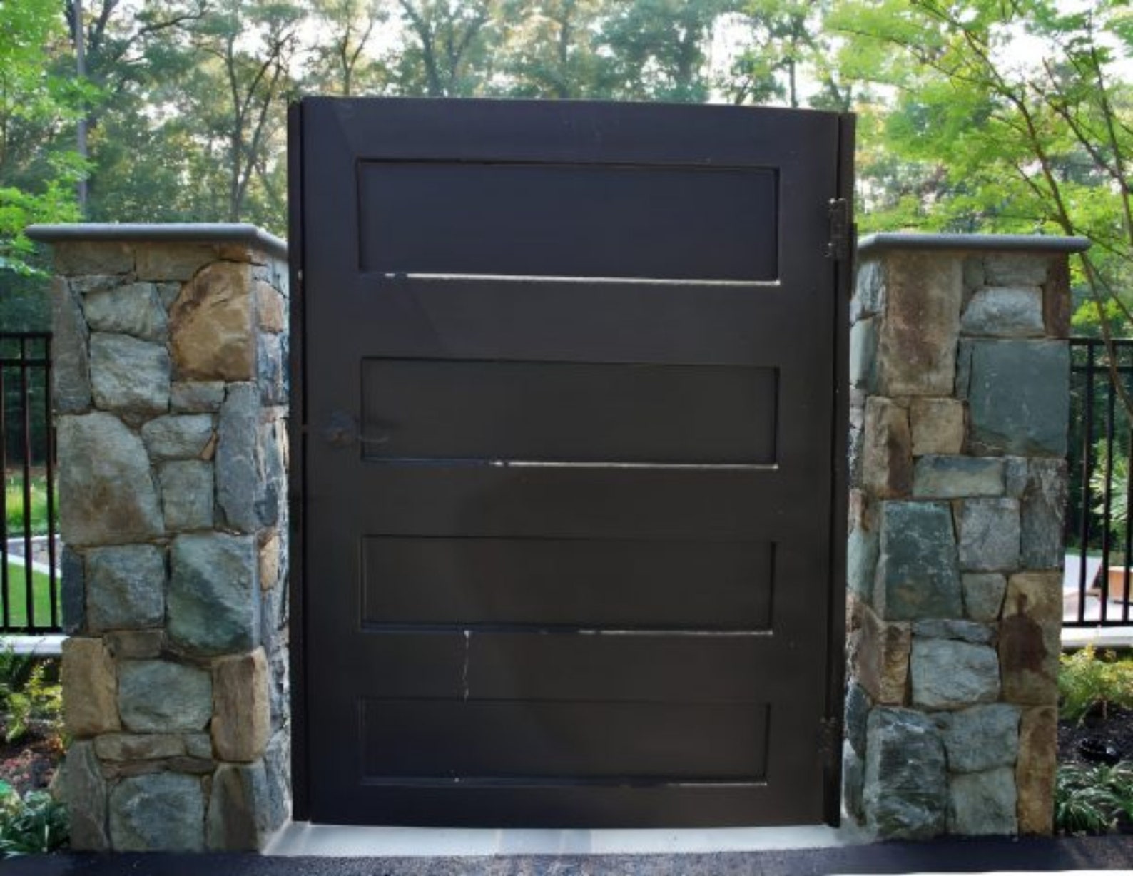 Rectangular Design Solid Metal Garden Gate | Custom Fabrication Iron ...