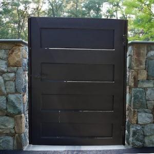 Rectangular Design Solid Metal Garden Gate | Custom Fabrication Iron ...