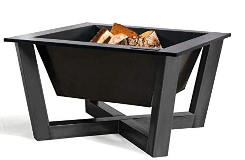 Fire Pit Square Bowl With X-shape Support Legs Wood Burning Outdoor ...