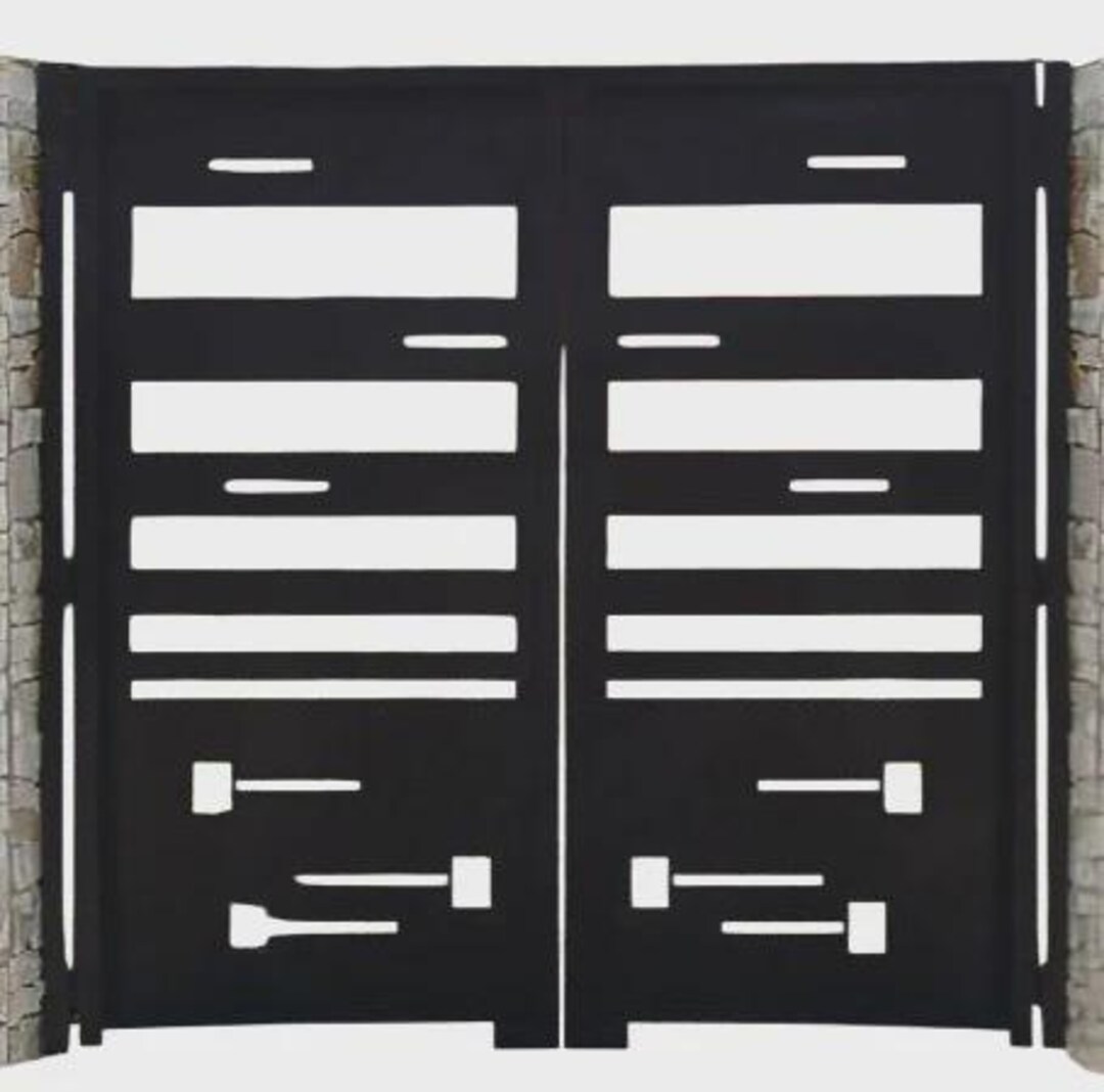 Beautiful Horizontal Strip Design Metal Garden Gate| Custom Fabrication ...