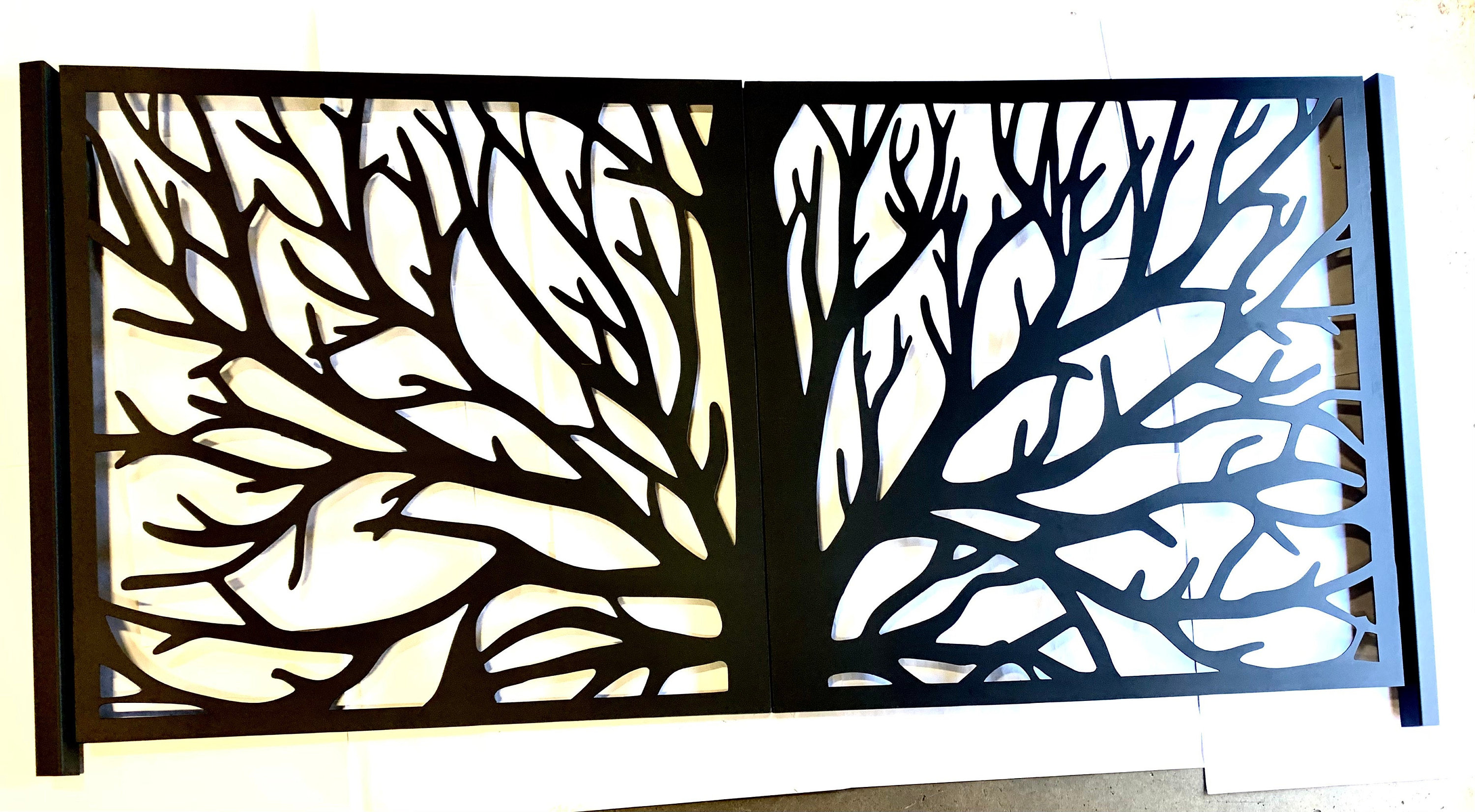 Beautiful Laser Cut Tree Design Metal Gate Modern Custom Fabrication ...