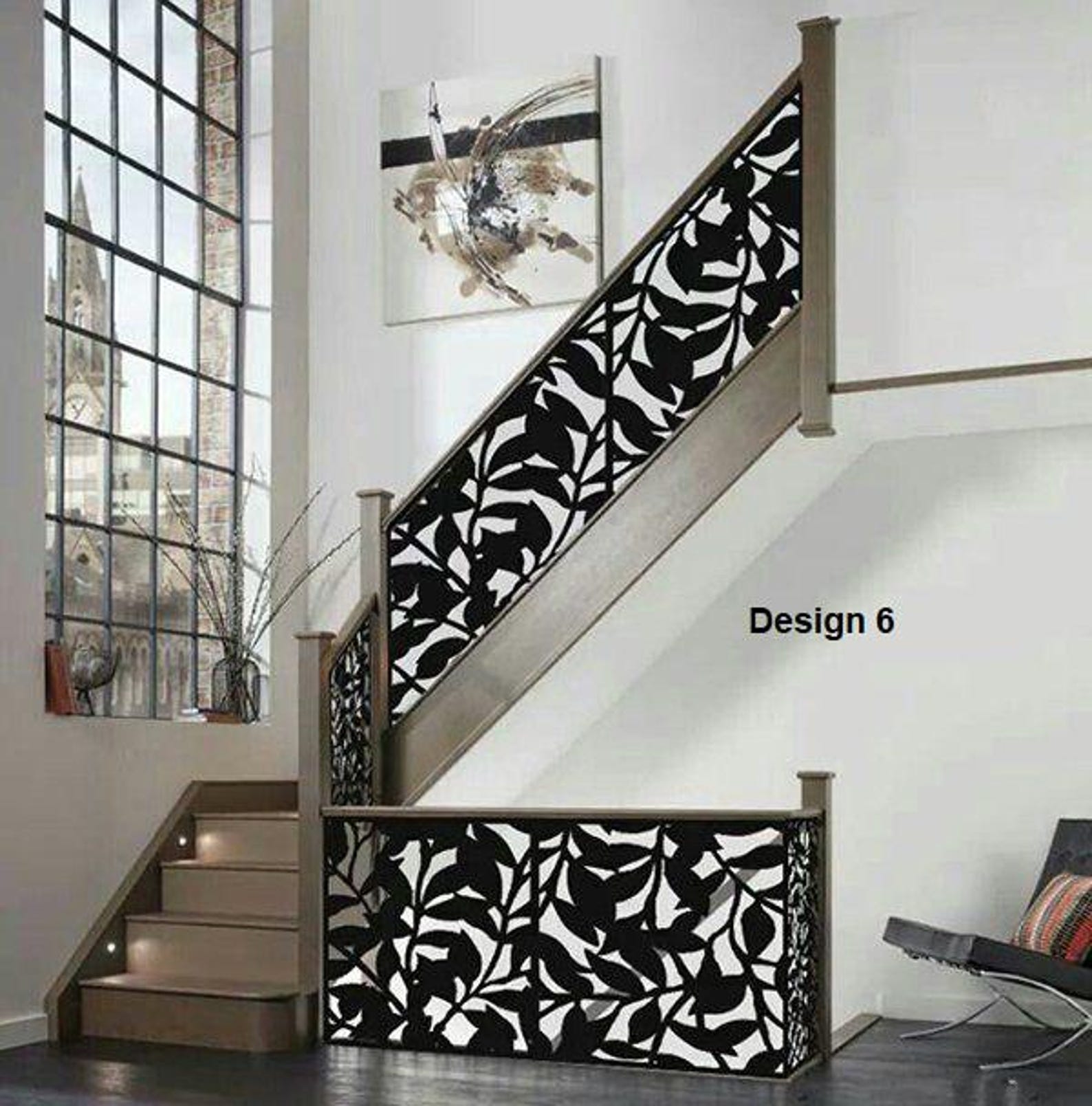 Plasma Cut Metal Stair Railing Panel | Hand Railing | Decorative Modern ...