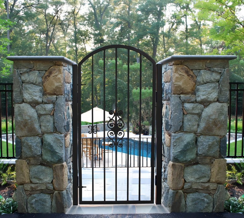 Simple & Gorgeous Metal Fence Pool Gate Modern Fabrication Metal Back ...
