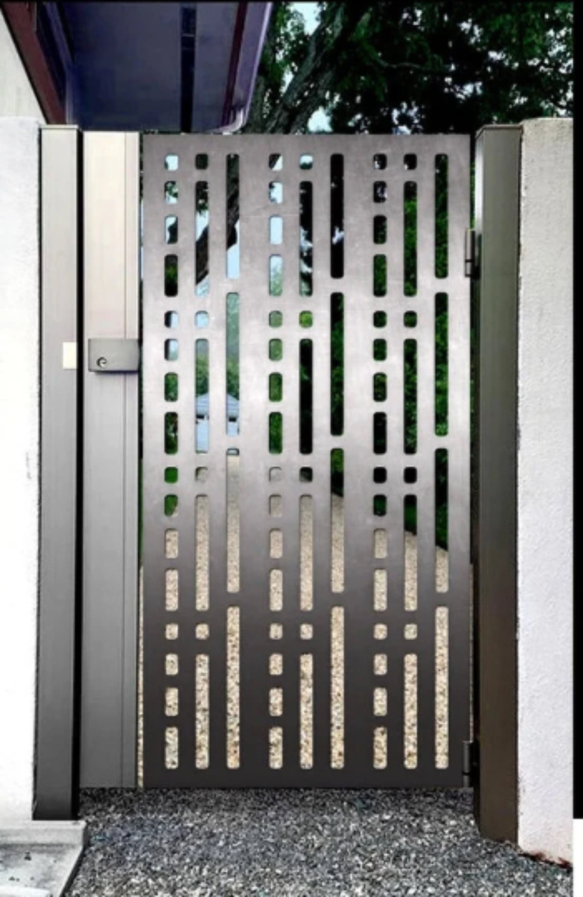 Modern Laser Cut Artistic Design Metal Back Yard Gate Custom