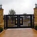 Modern Square Design Metal Driveway Gate | Custom Fabricated Heavy Duty ...