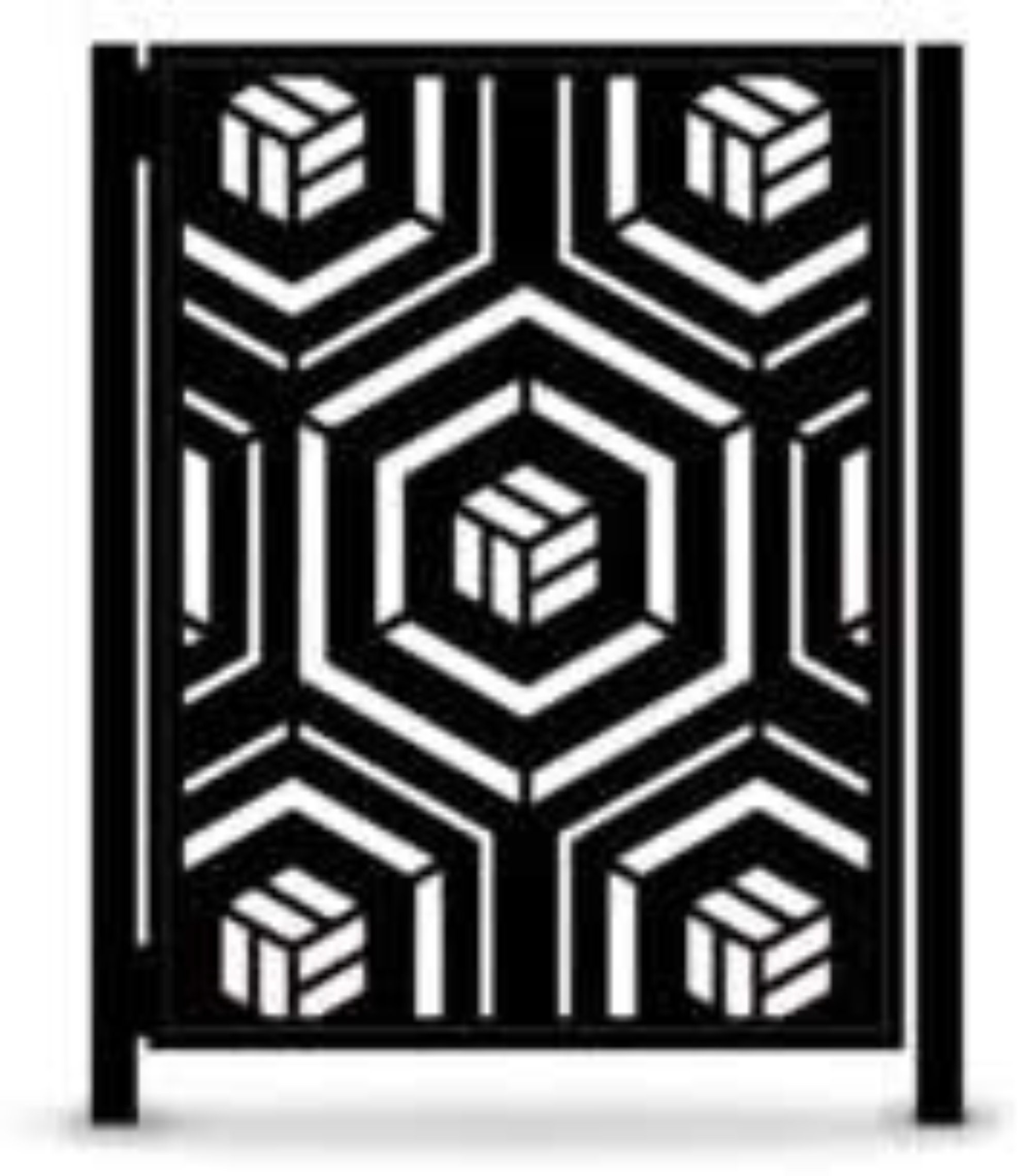 Gorgeous Hexagonal Design Side Walk Metal Gate Unique Custom ...