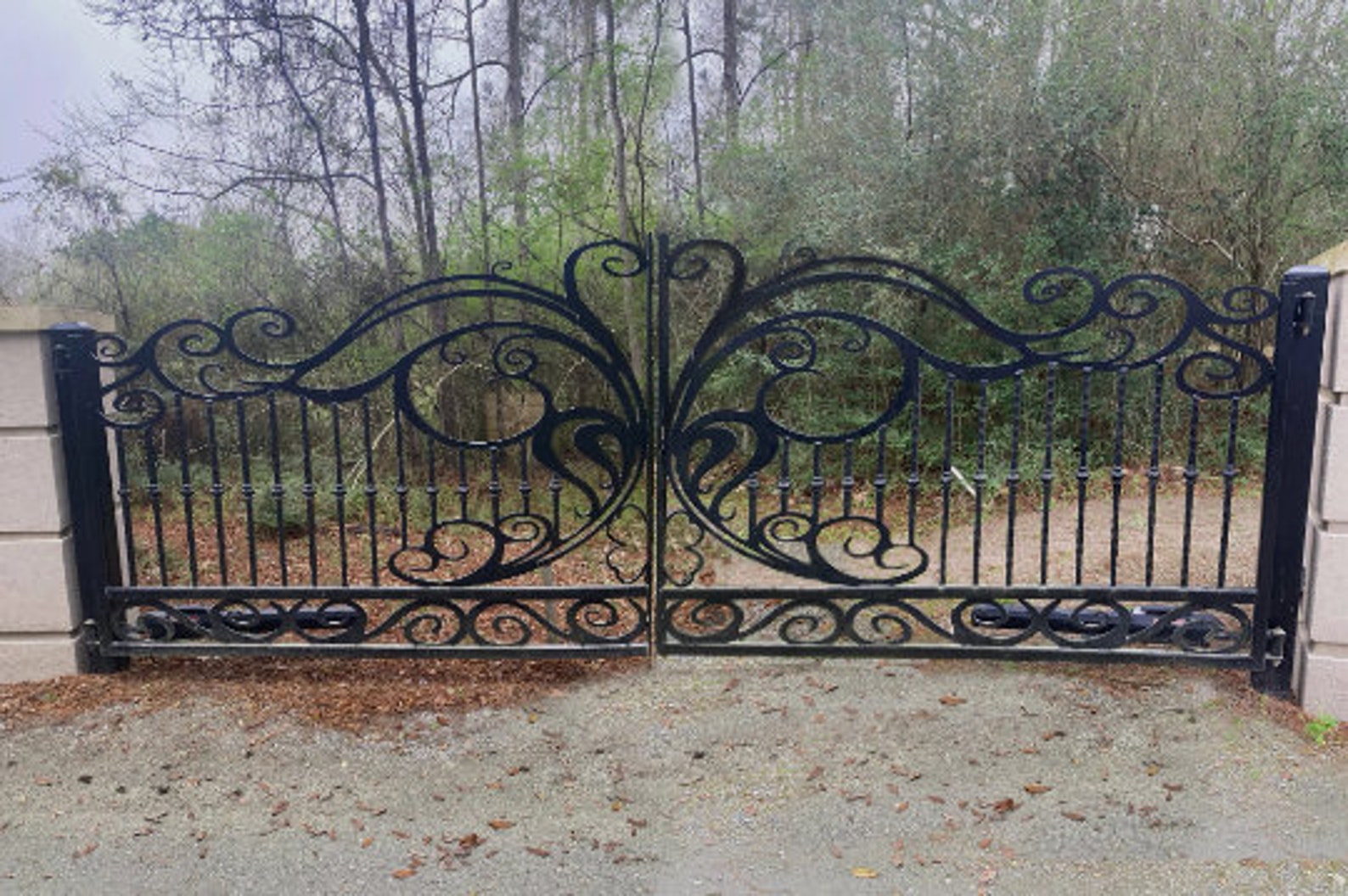 Victorian Style Design Custom Fabricated Wrought Iron Gate Made in ...