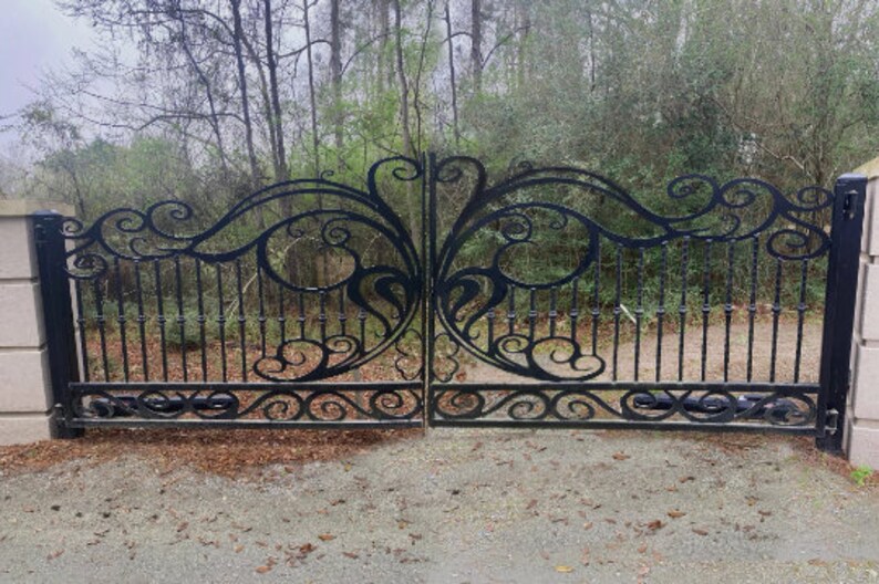 Victorian Style Design Custom Fabricated Wrought Iron Gate Made in ...