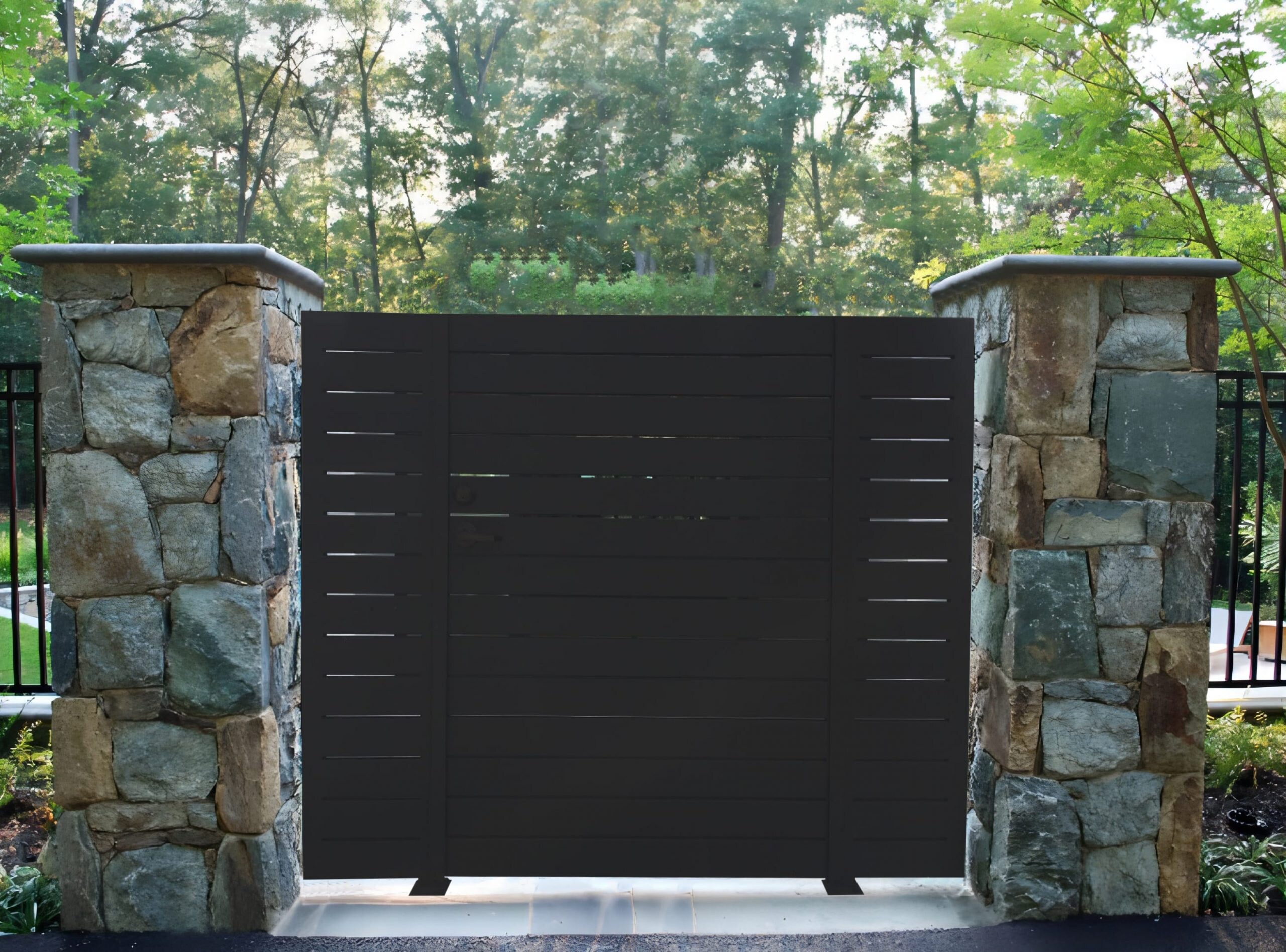 Simplistic & Modern Metal Back Yard Gate custom Fabrication Metal Yard ...