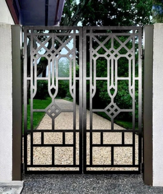 Buy Modern Laser Cut Artistic Leaf Design Iron Garden Gate