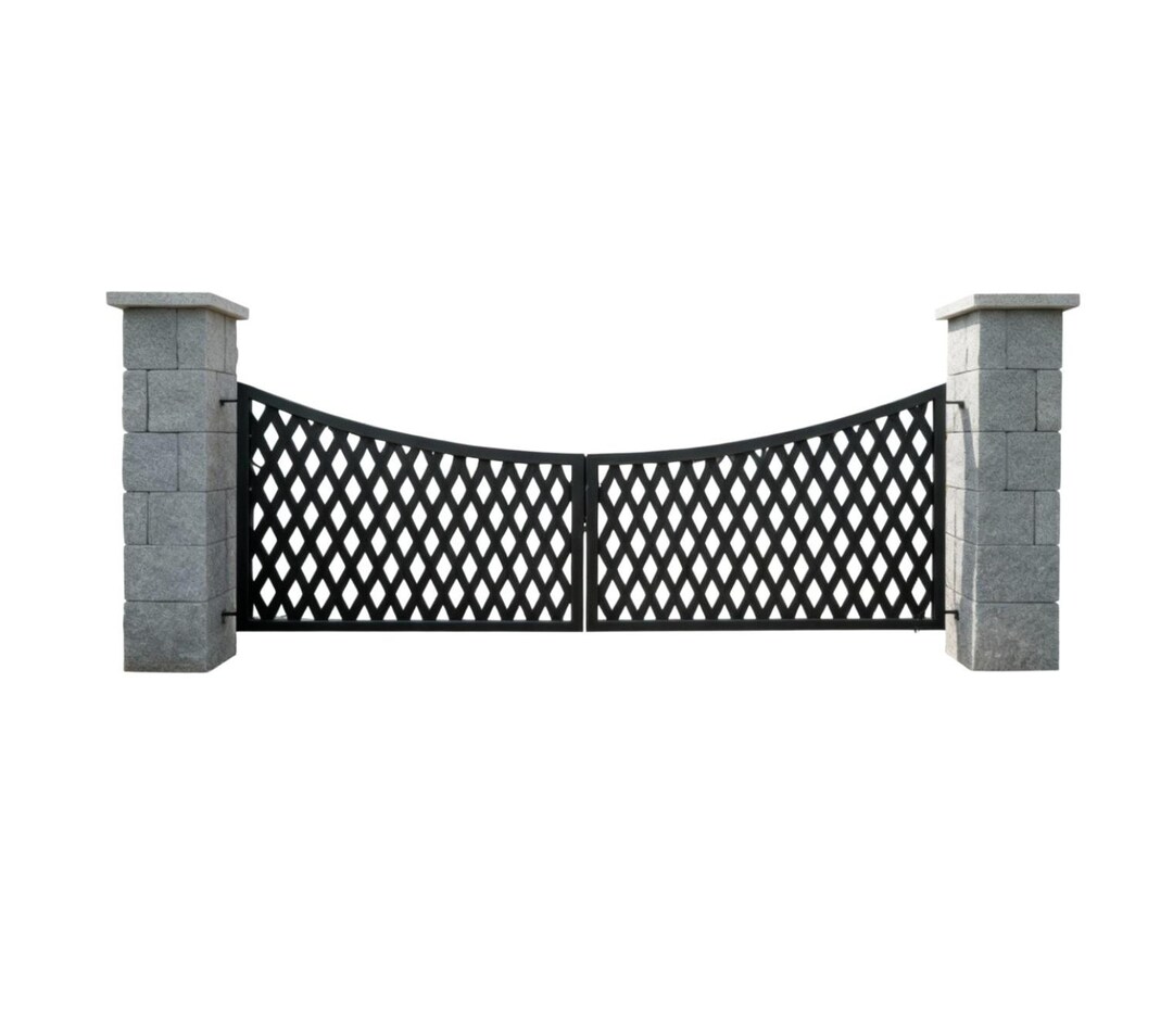 Diamond Fall Entry – Wrought Iron Gate With Lattice Panels Model # 167E ...