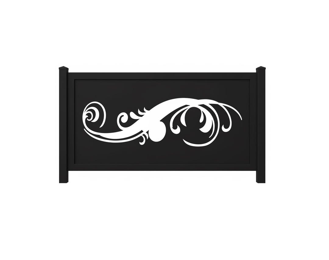 Ornamental Flourish Plasma‑cut Steel Fence Panel | Elegant Decorative ...