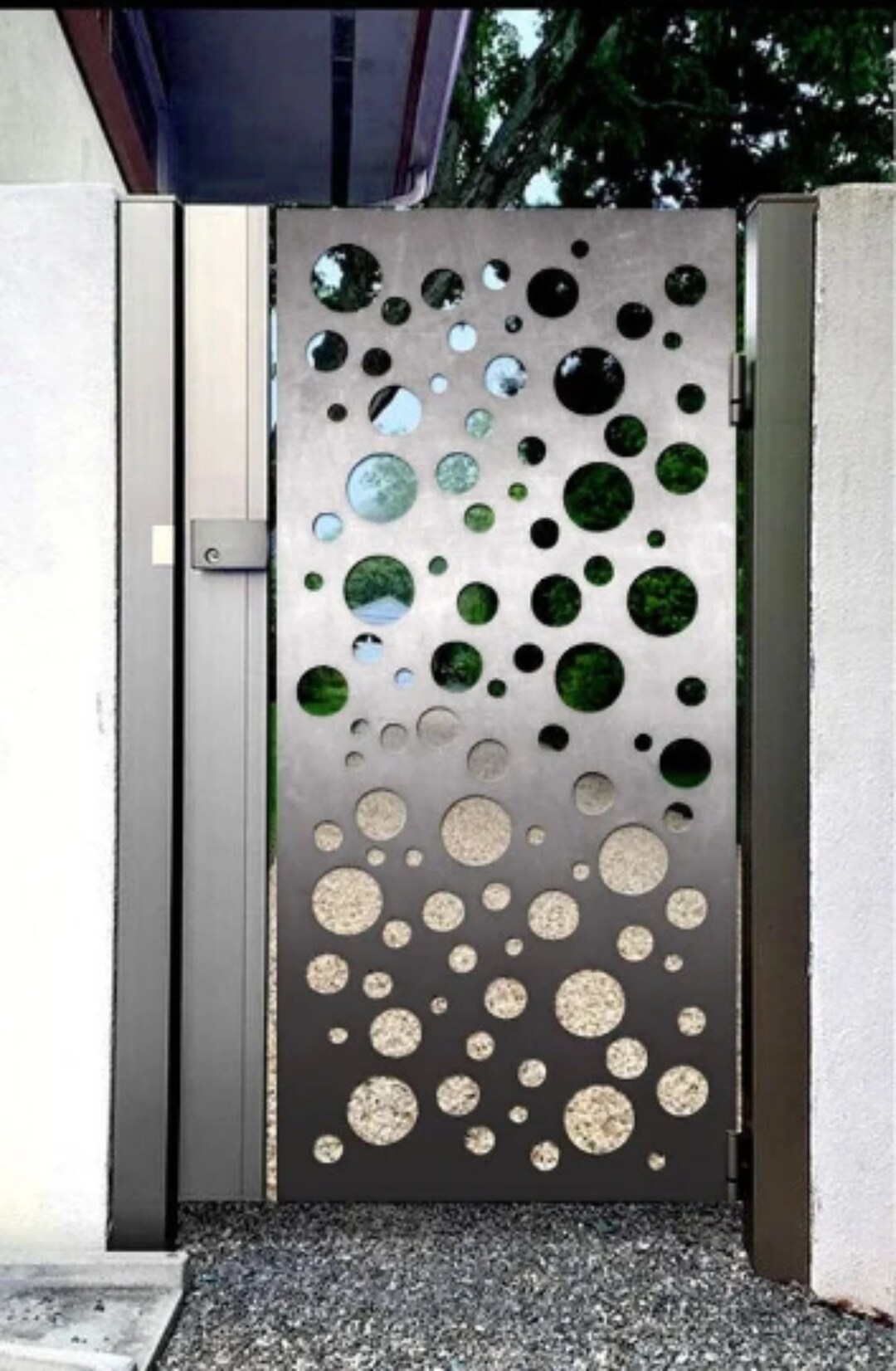 3d Laser Cut Circle Design Metal Side Walk Gate Custom Fabrication