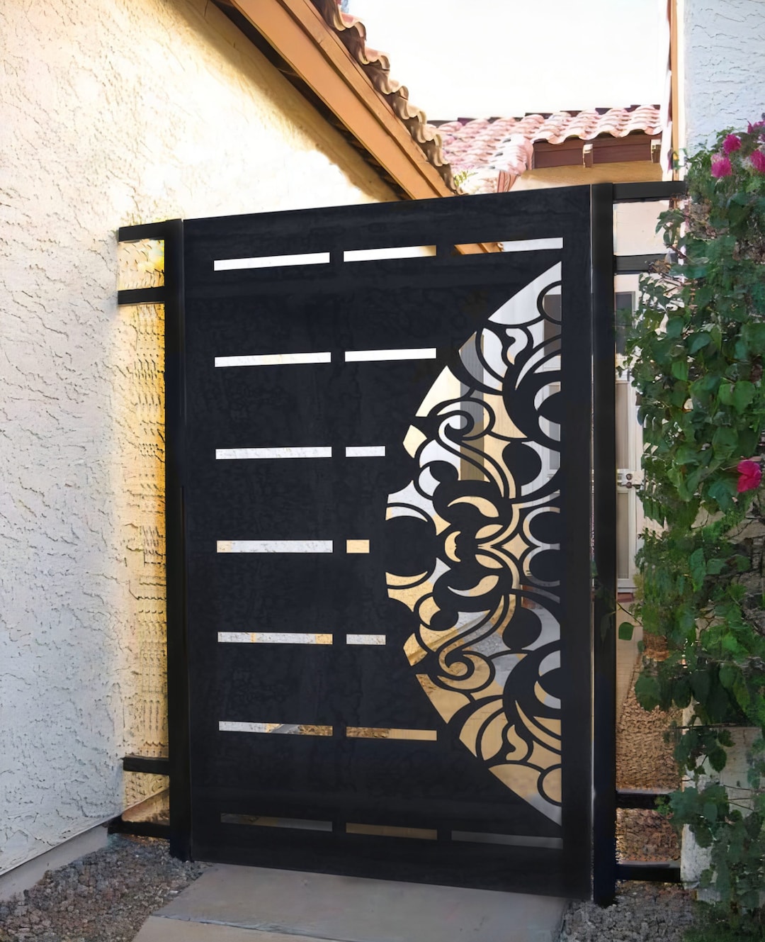Modern Laser Cut Design Metal Walk Through Gate Classic Unique
