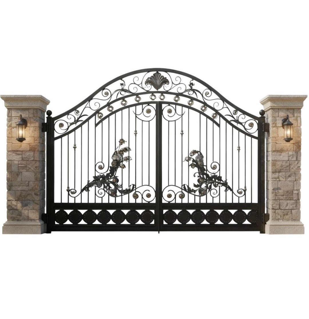 Unique Solid Lines Design Driveway Gate | Custom Metal Entrance Gate ...