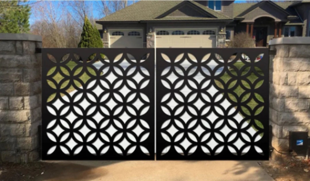 Beautiful Laser Cut Artistic Leaf Design Metal Garden Gate Modern