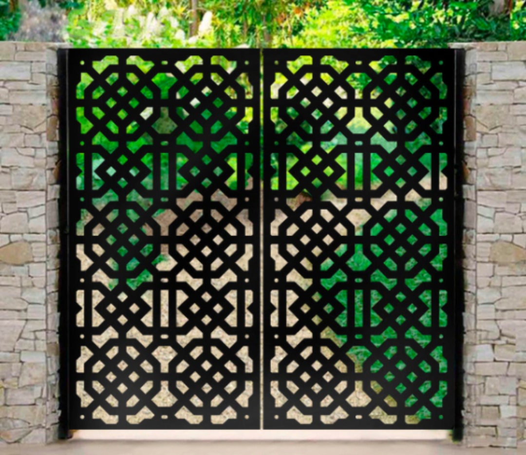 Modern Symmetrical Pattern Metal Side Walk Gate | Classic Fabrication ...