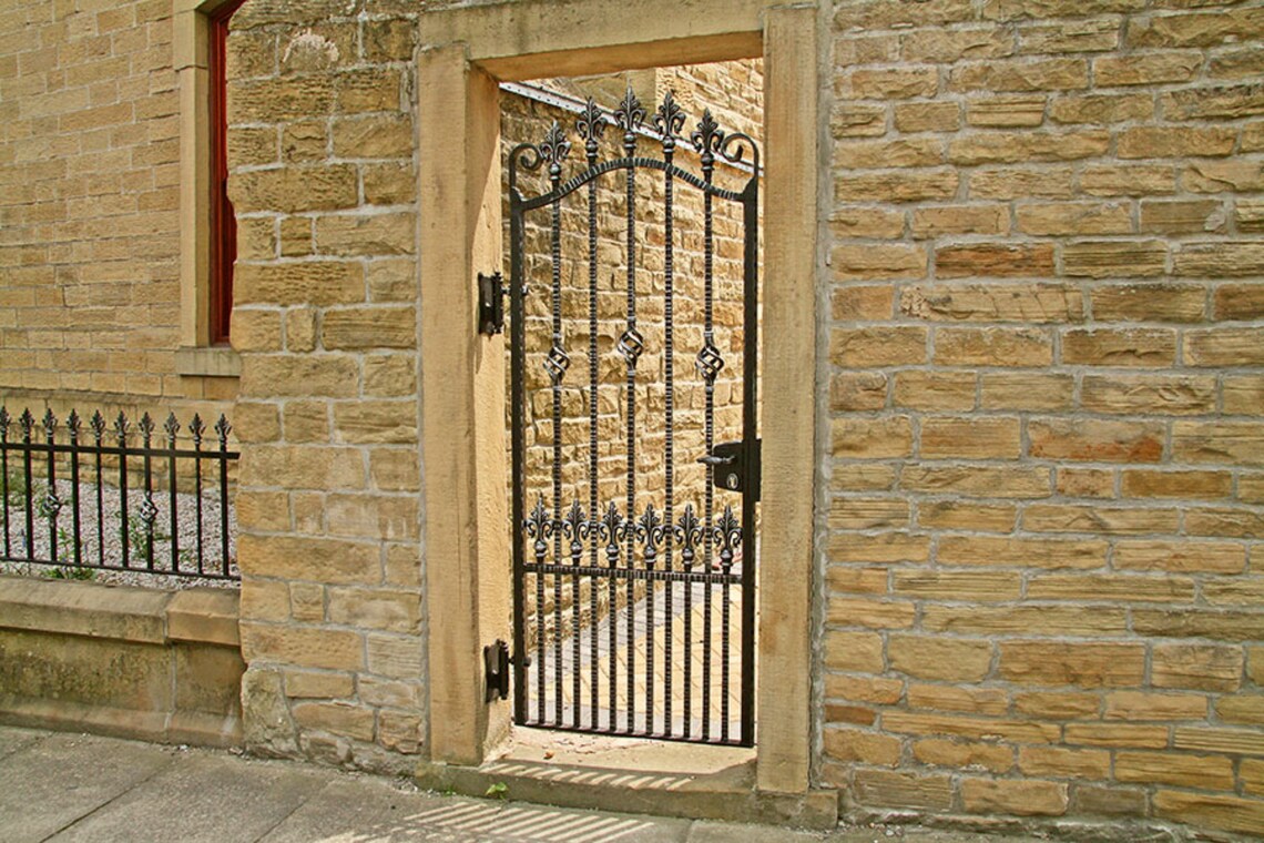 Beautiful Abstract Panel Design Metal Back Yard Gate Custom - Etsy