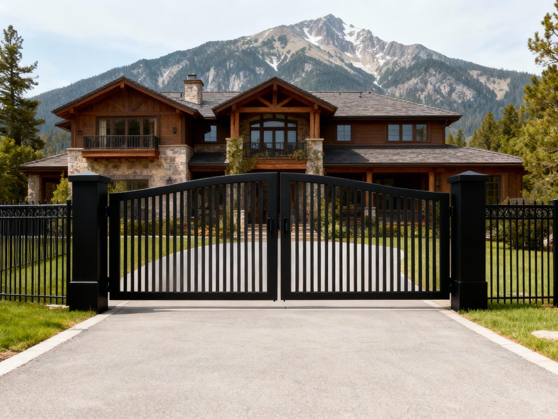 Modern Laser Cut Tree Branch Design Entry Gate | Custom Fabrication ...
